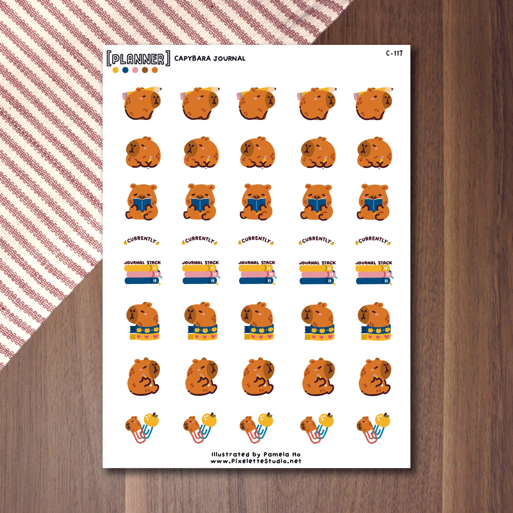 Capybara Journal Sticker Sheet – Pixelette Studio