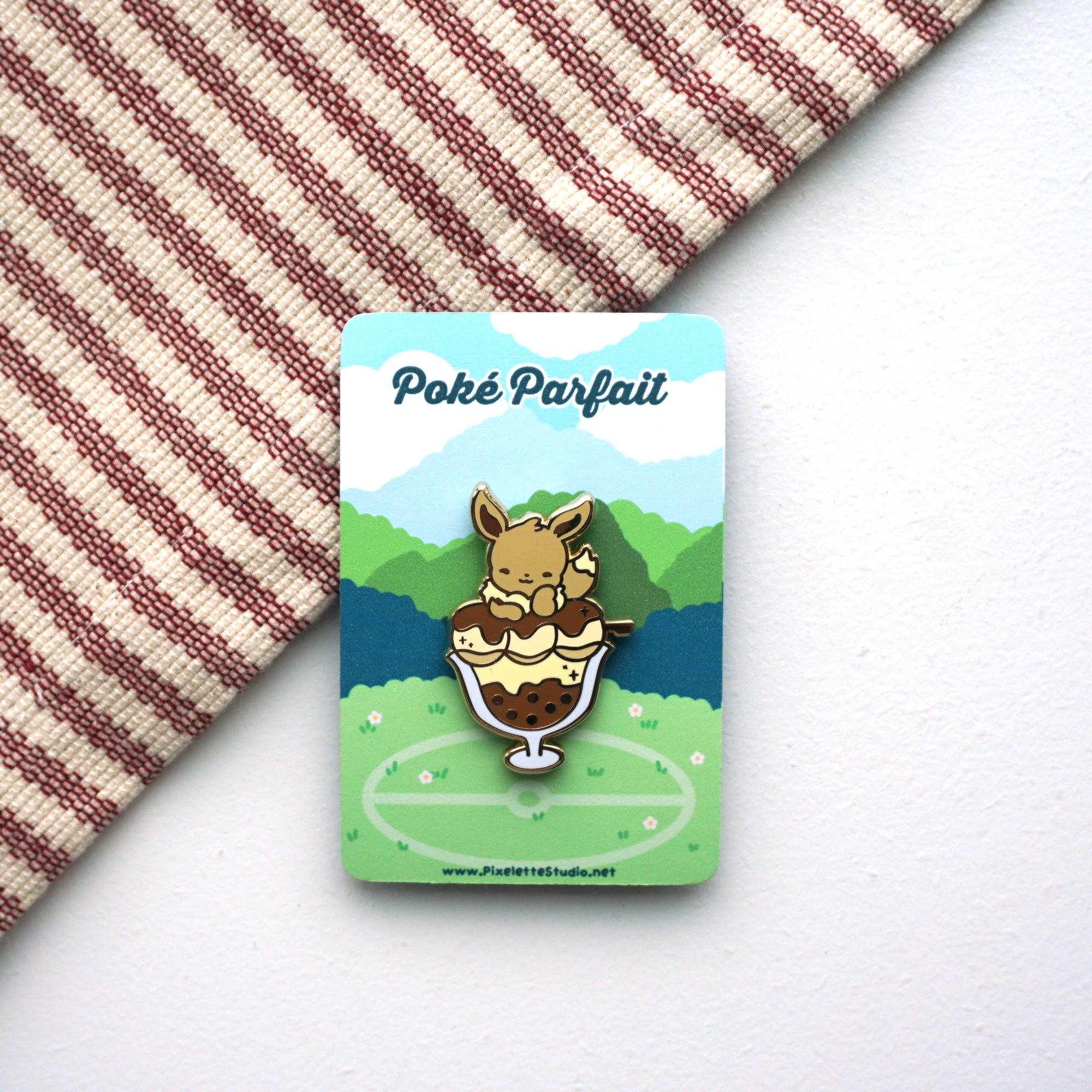 Poke Parfait - Milk Tea - Enamel Pin – Pixelette Studio