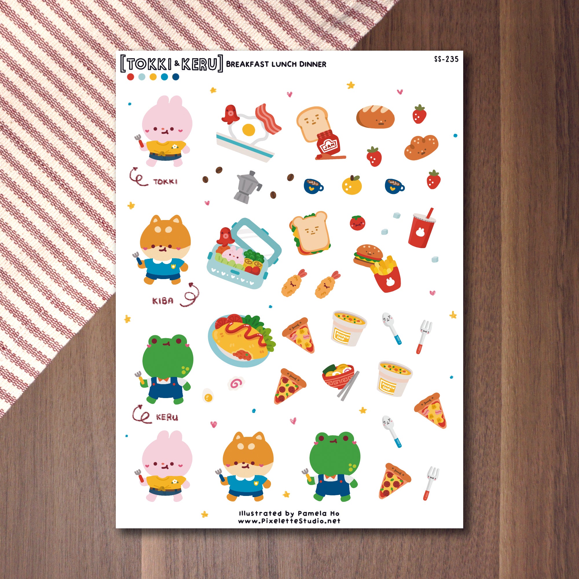 Breakfast Lunch Dinner Sticker Sheet – Pixelette Studio