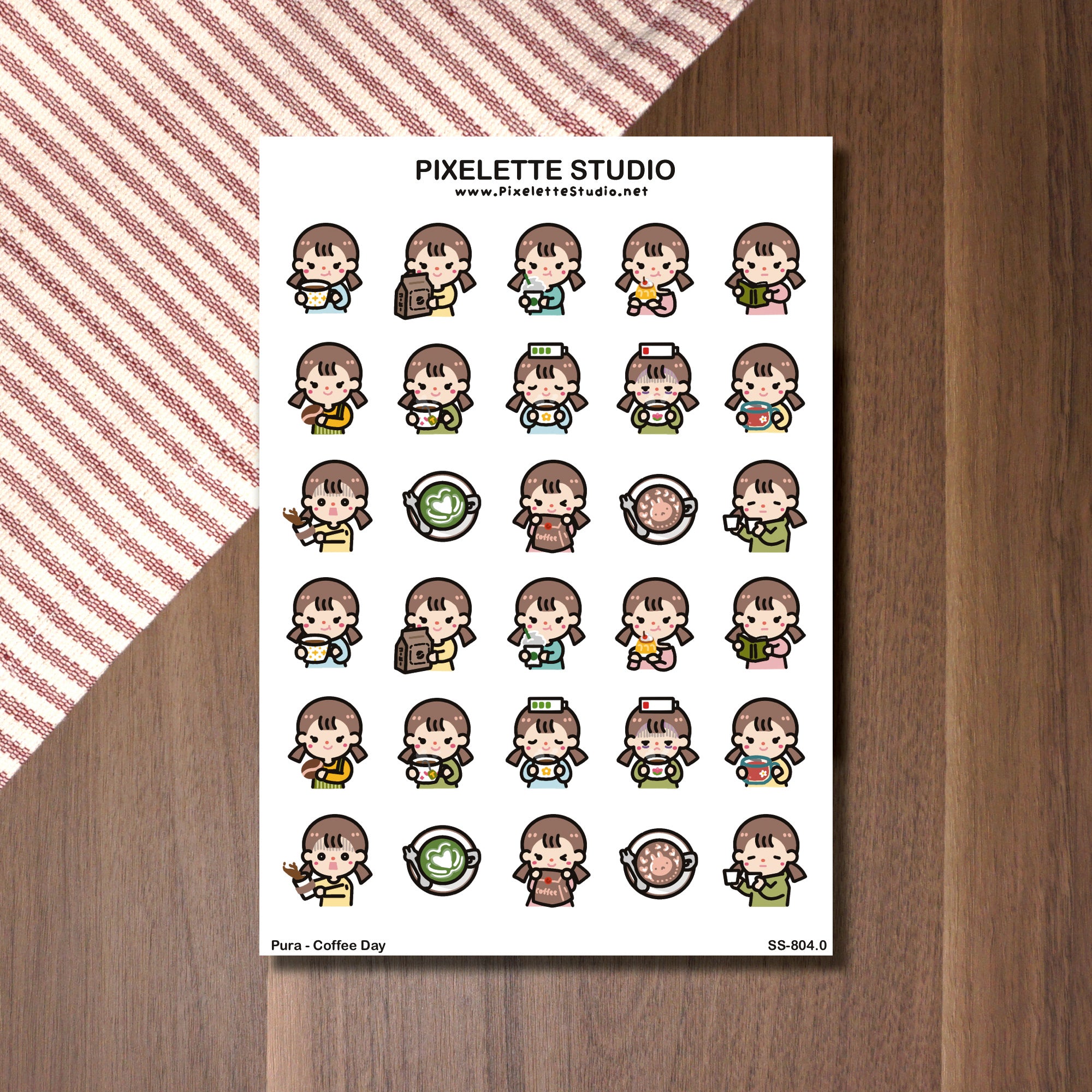 Coffee Day Sticker Sheet – Pixelette Studio